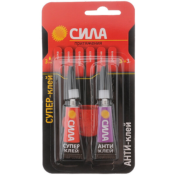 Клей С0039400 SABL1-33 Супер-клей Сверхпрочный + Антиклей 3гранный + 3гранный (ССТ) (4 шт. в комплекте)