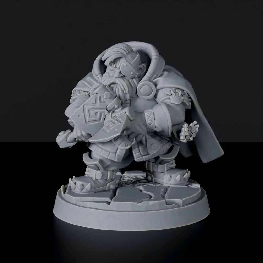 Миниатюра D&D "Дварф-реинджер с топорами" 32 мм (DnD, Dungeons & Dragons, ДнД, Подземелья и Драконы, Pathfinder)