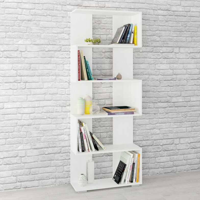 Стеллаж с открытыми полками для книг, вещей в гостиную в стиле модерн