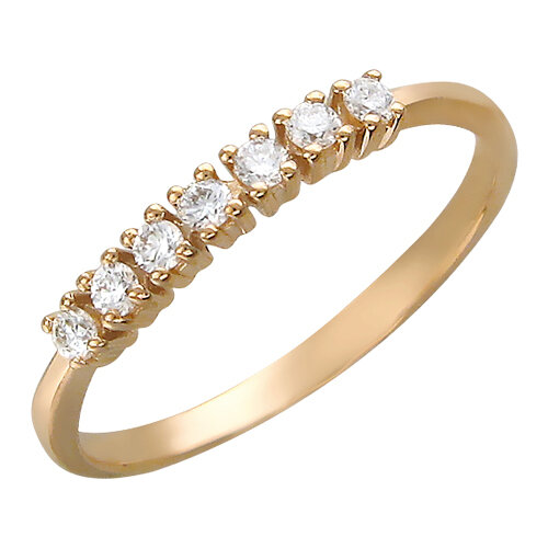 Кольцо, красное золото, 585 проба, бриллиант, изумруд