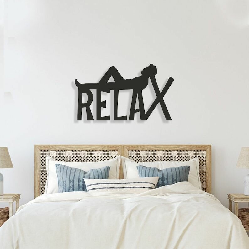 Декоративное металлическое панно, Релакс (черный цвет)