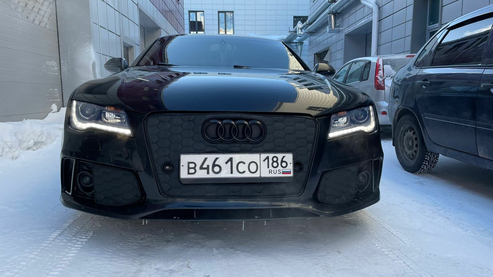 Утеплитель радиатора и бампера для Audi A7 Ауди А7 (2010 -2014) 4G Парктроники
