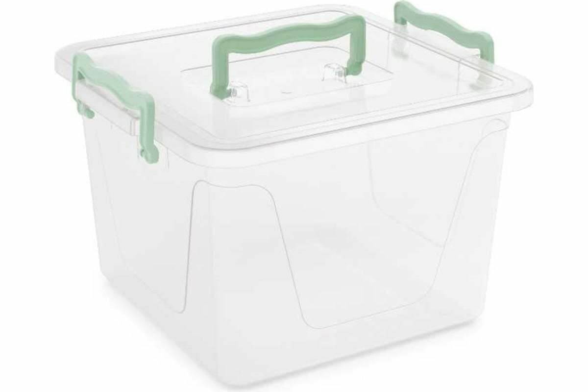 ЗПИ Альтернатива квадратный контейнер 8,5 л с ручками прозрачный М1032 для дома