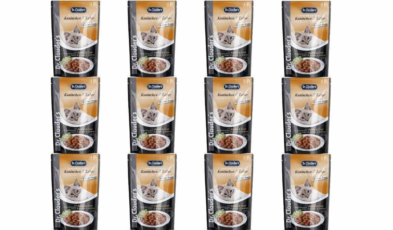 Dr. Clauder's Корм для стерилизованных кошек с кроликом и печенью, в соусе, 85 г, 12 шт