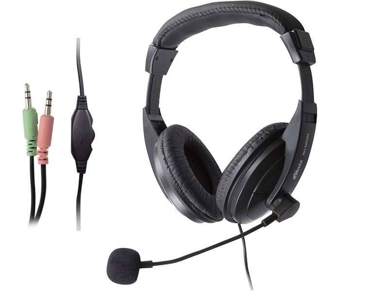 Наушники с микрофоном Ritmix RH-524M, черные