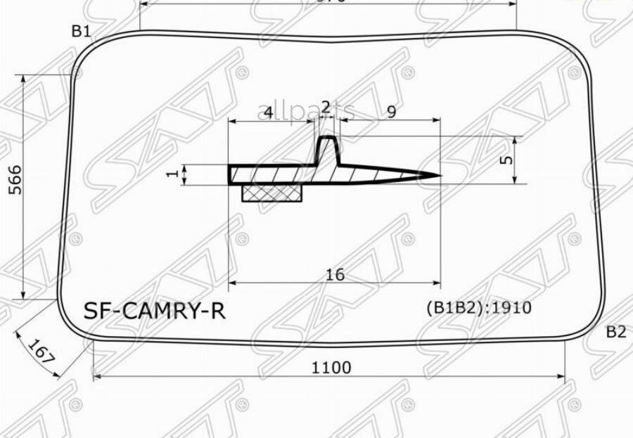 SAT SF-CAMRY-R Молдинг заднего стекла Toyota Camry (XV40) 06-11 / Camry UAE/USA 06-11