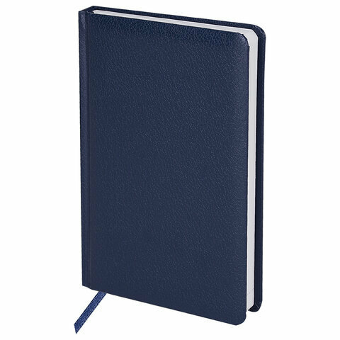 Ежедневник недатированный А5 138x213 мм BRAUBERG "Profile" балакрон, 136 л, синий, 123426