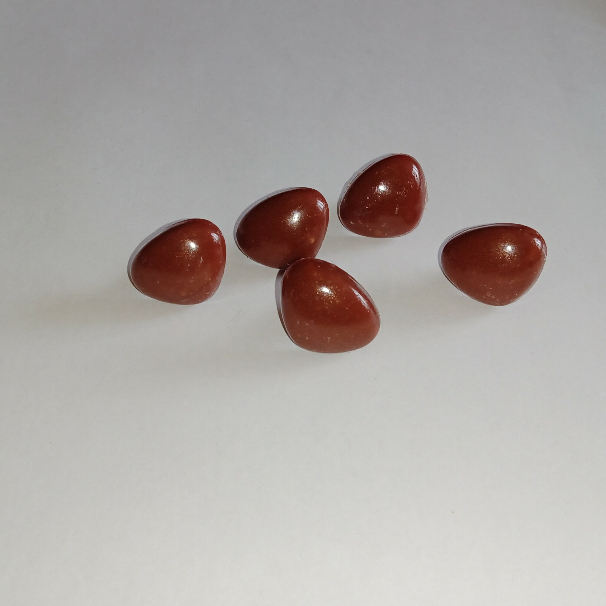 Носики для игрушек винтовые глянцевые, с фиксатором, диаметр 17х21 мм, набор 5 штук, цвет коричневый