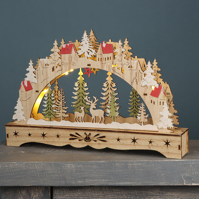 Новогодний светильник Рождество в Моргантауне 38*24 см, на батарейках, Due Esse Christmas, XNA19015861-4