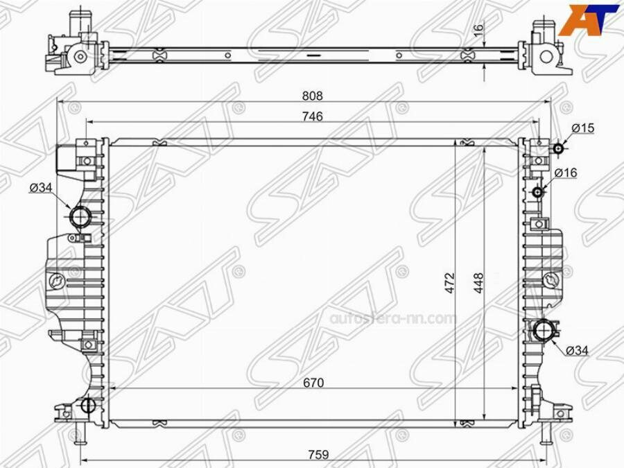 SAT FD0014 Радиатор Ford Mondeo 14-19 / Galaxy 15-19