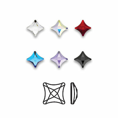 Страз без клея 6x6 мм, цвет чёрный Jet 280, кристалл в упаковке 2494 для рукоделия