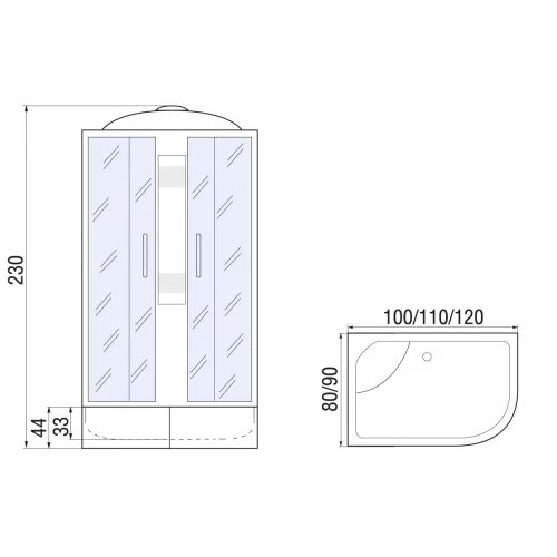 Душевая кабина River Nara XL 120/90/44 MT L 10000006207