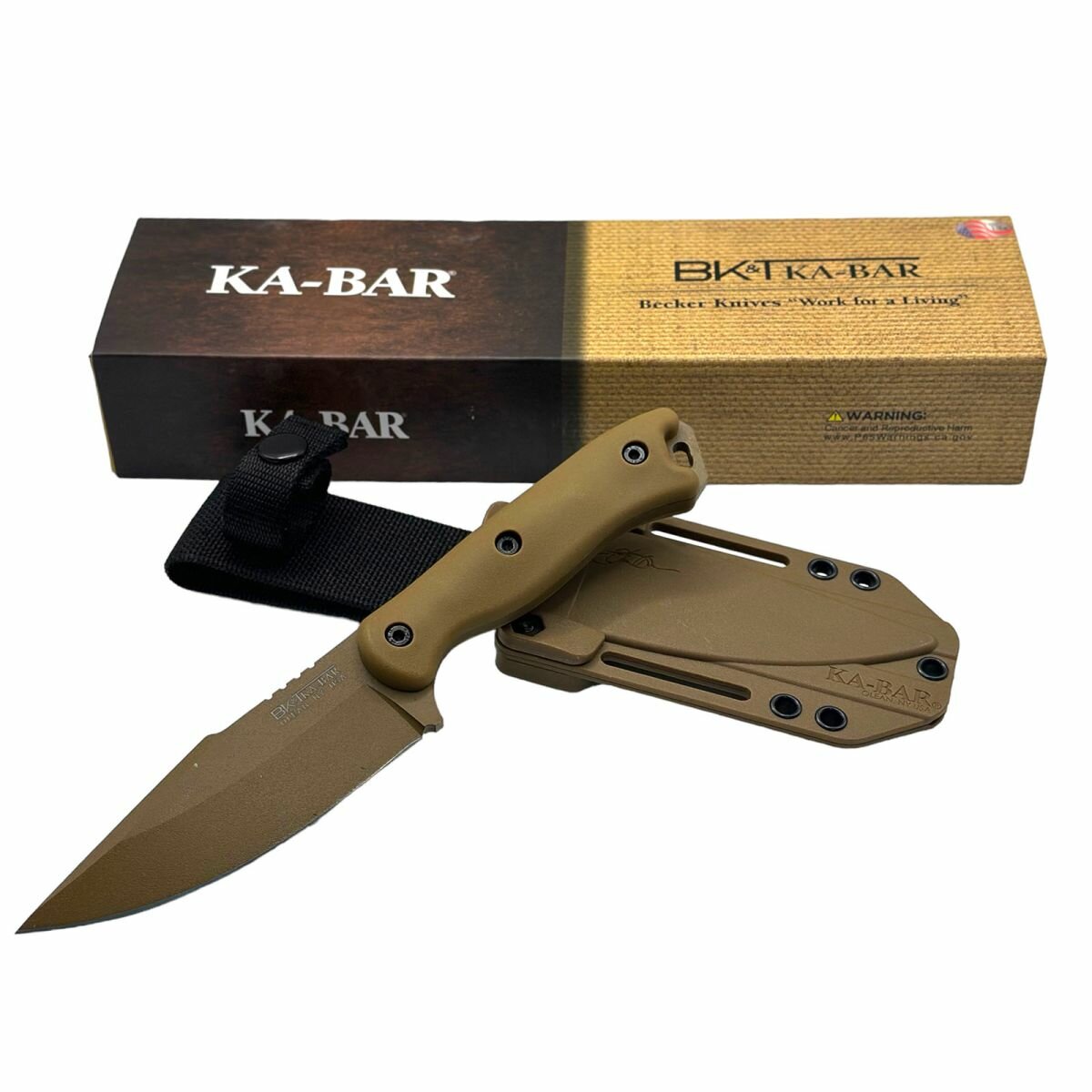 Тактический нож KA-BAR Цельнометаллический Becker Harpoon (Песок)