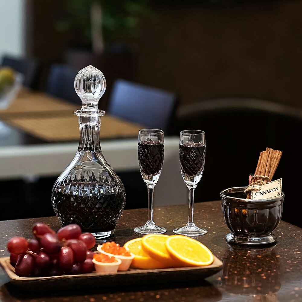 Рюмки на ножке хрустальные для водки, ликера, настойки, 30 мл, набор 6 шт. Неман 800/91, 9356/30гр