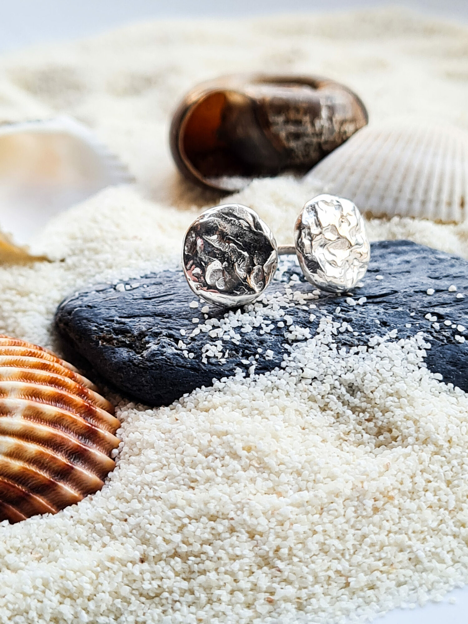 Серьги пусеты, непарные, серебро, 925 проба