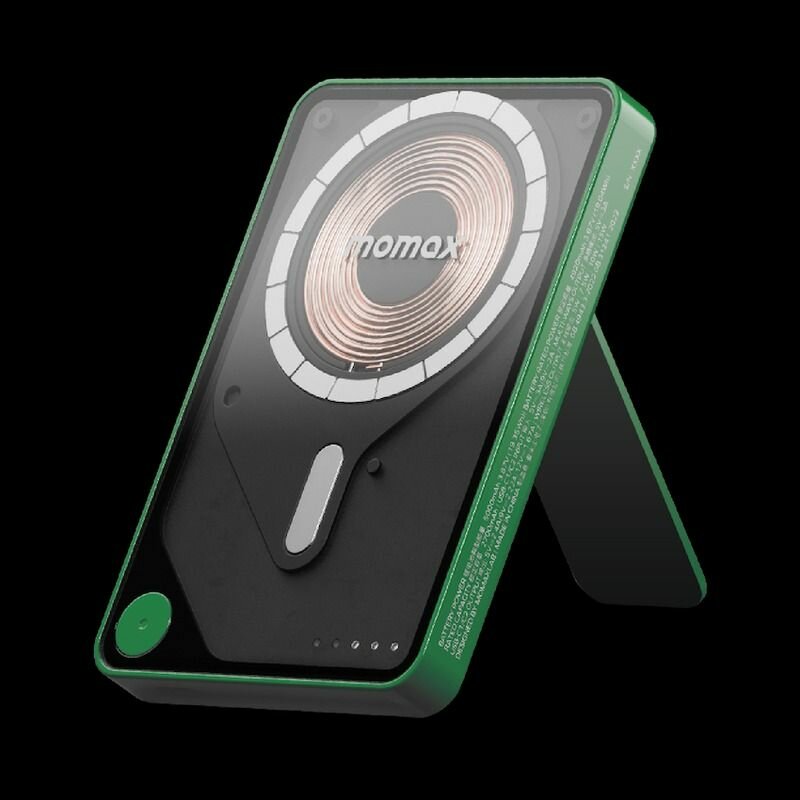 Портативное зарядное устройство Momax 1-Power X Pro Magnetic Wireless Power Bank 10000mAh PD20W (со встроенным кабелем USB-C) - Green