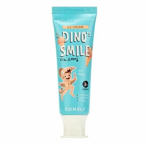 Паста зубная гелевая детская Dino's Smile с ксилитом и вкусом пломбира, Consly, 60 г