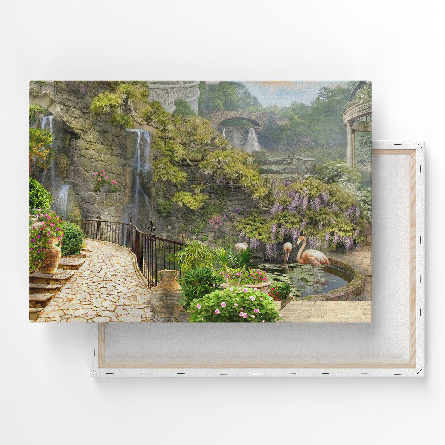 Картина на холсте, репродукция / Водопад / Размер 40 x 53 см