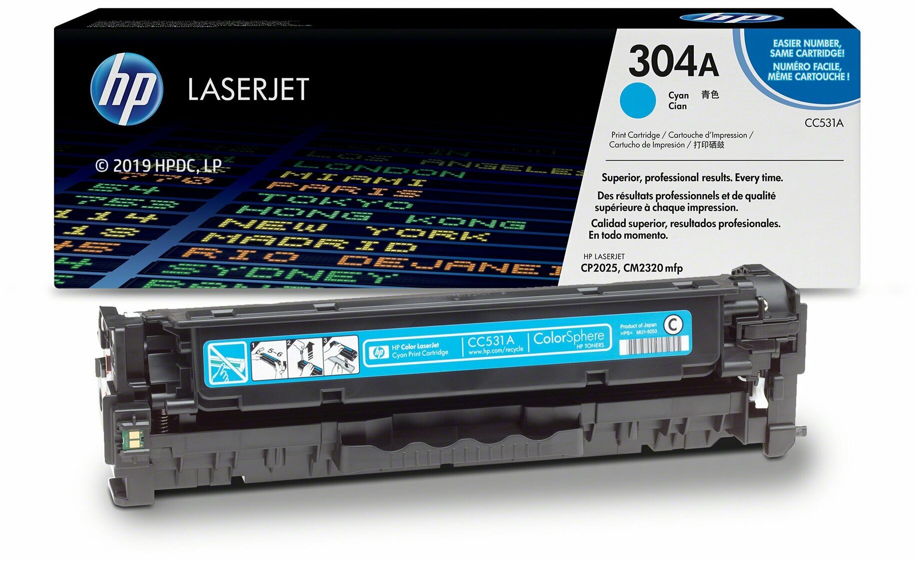 Картридж HP CC531A, 2800 стр, голубой