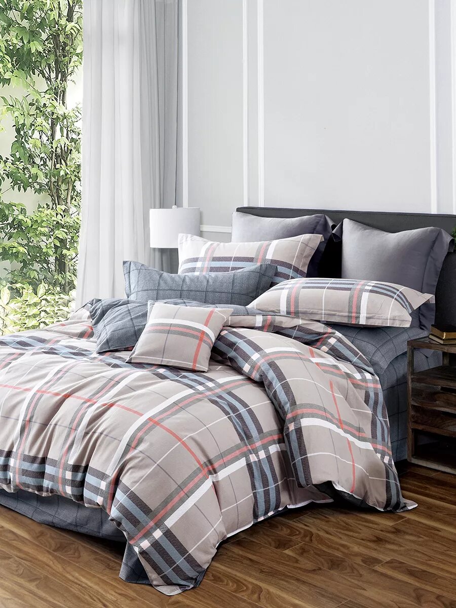 Постельное белье евро 4 наволочки хлопок Twill