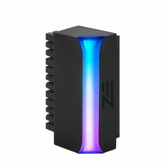 Угловой переходник ATX 24 pin для материнской платы угол 90 градусов с ARGB подсветкой 5v3pin черный