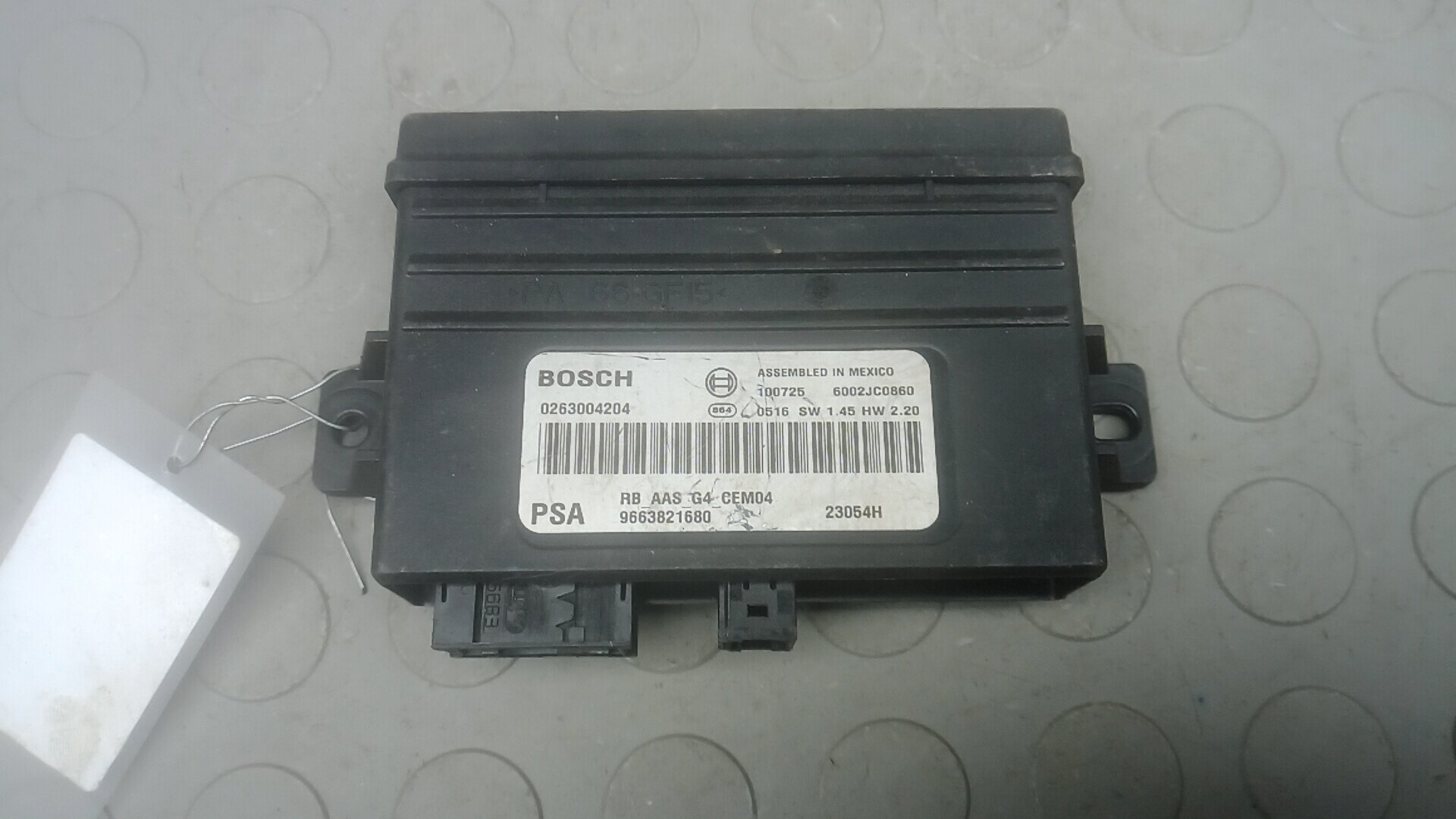 Блок управления PEUGEOT PARTNER 2, Номер 6002JC0860, 9663821680