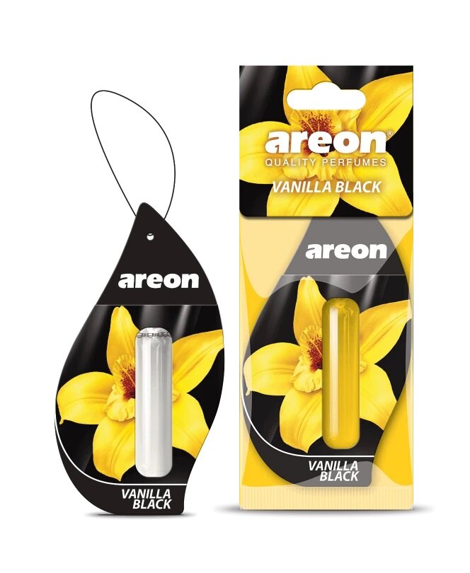 Ароматизатор на зеркало Areon Liquid жидкий Vanilla Black ванильный черный 5 мл