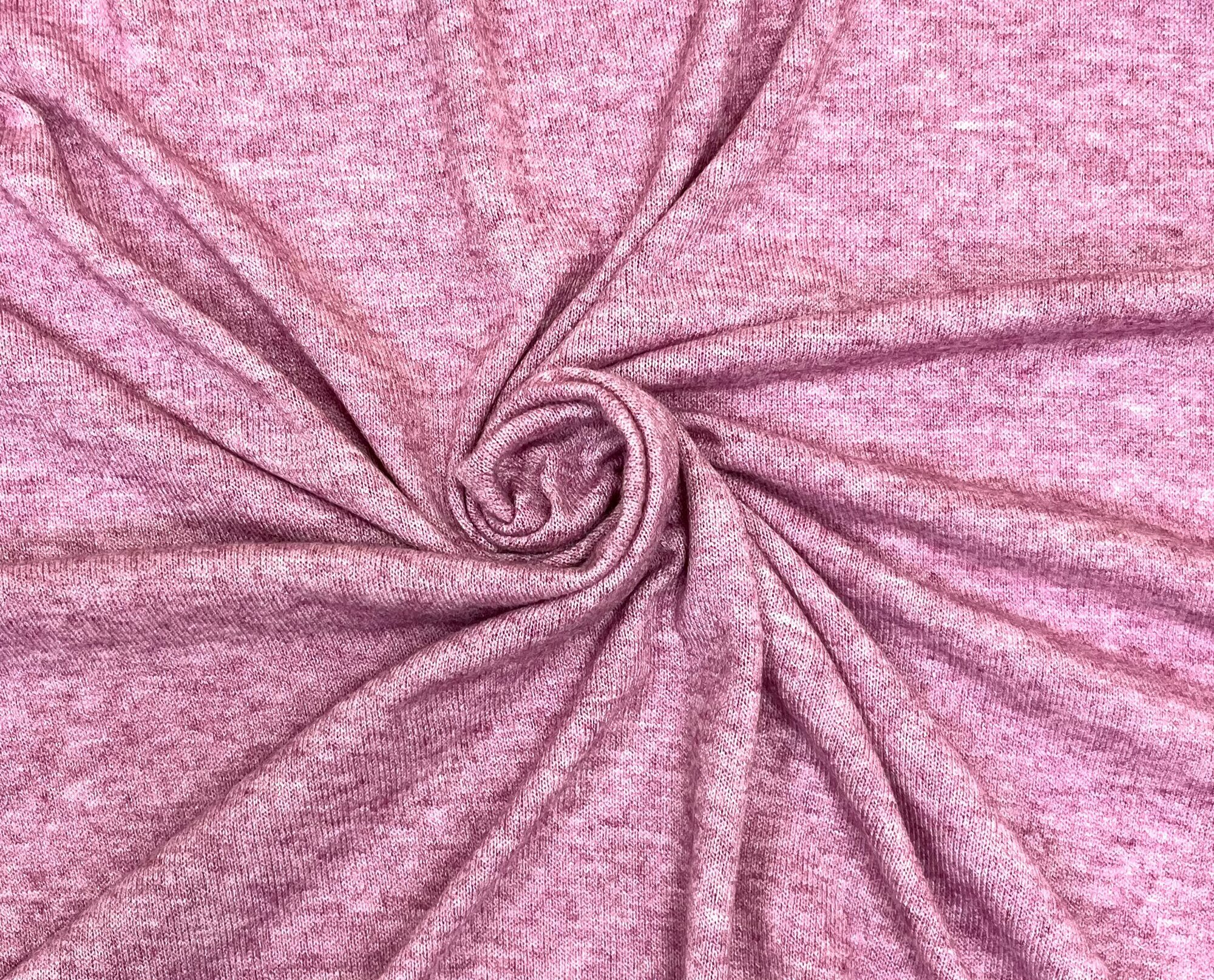 Ткань трикотаж, розовый меланж, плотность 335, ширина 140 см, любой метраж кратный 1м