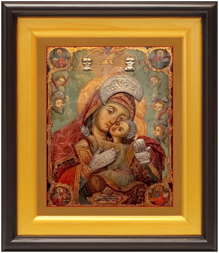 Сайданайская икона Божией Матери, в широком деревянном киоте 21,5*25 см