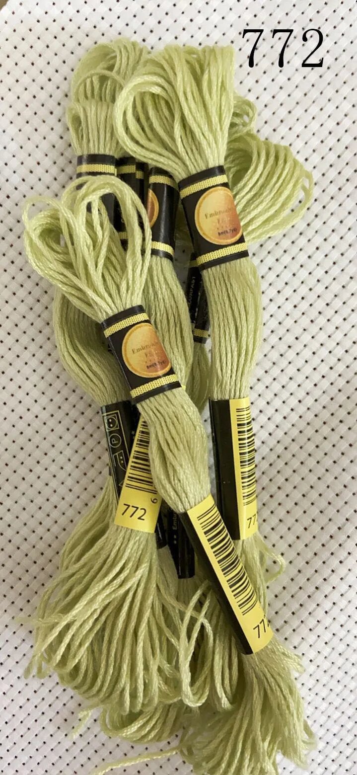 Нити для вышивки крестом DMC 744-749, 10 шт 772