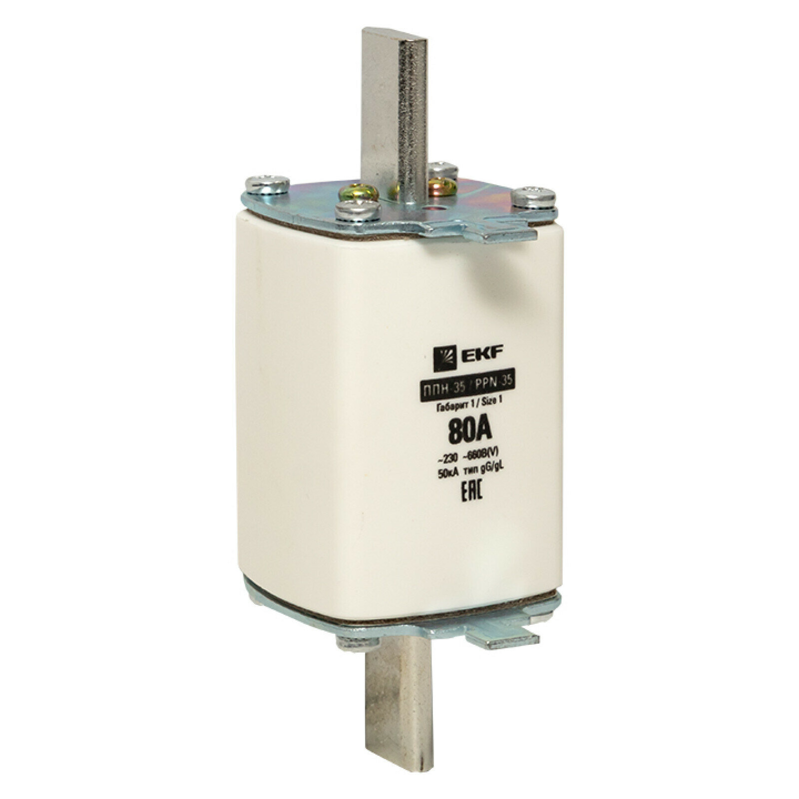 Плавкая вставка EKF ППН-35, 250/80A, керамический корпус, кварцевый наполнитель