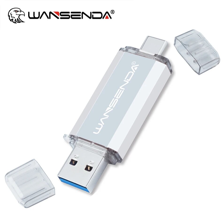 WANSENDA 16 ГБ USB 3.0 Type-C Flash Drive Silver