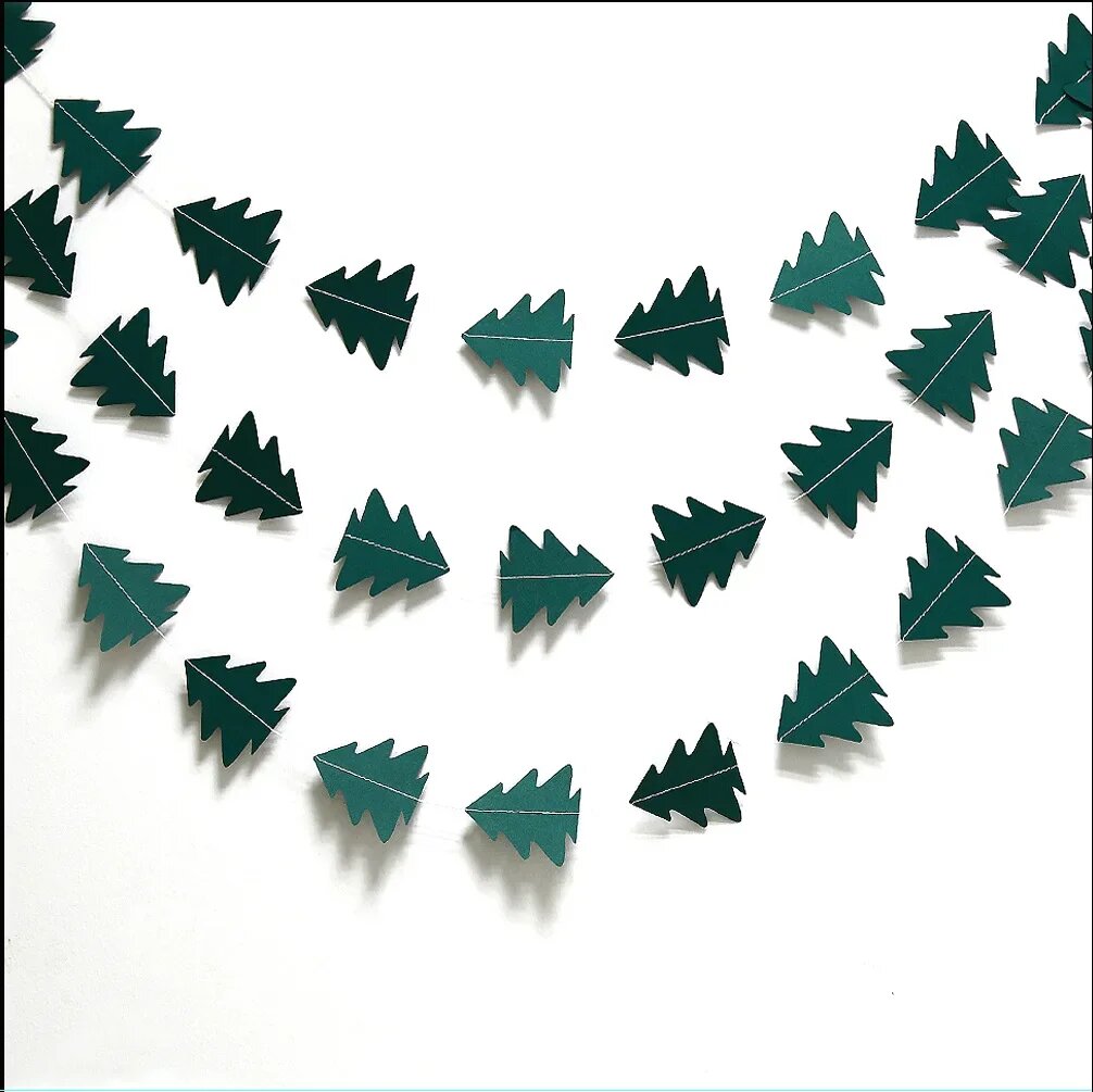 И формирующая листы для кровли 4 м Мини Рождественская елка бумажный флаг вечерние гирлянда украшения баннер овсянка для Счастливого Рождества и счастливого Нового года вечерние поставки с утолщённой меховой опушкой