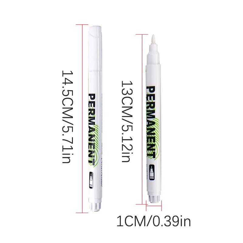 2 шт. 1,0 мм белые перманентные маркеры, маркеры с глубоким отверстием для дерева, рок, пластика, кожи, стекла, камня, металла, художественные маркеры