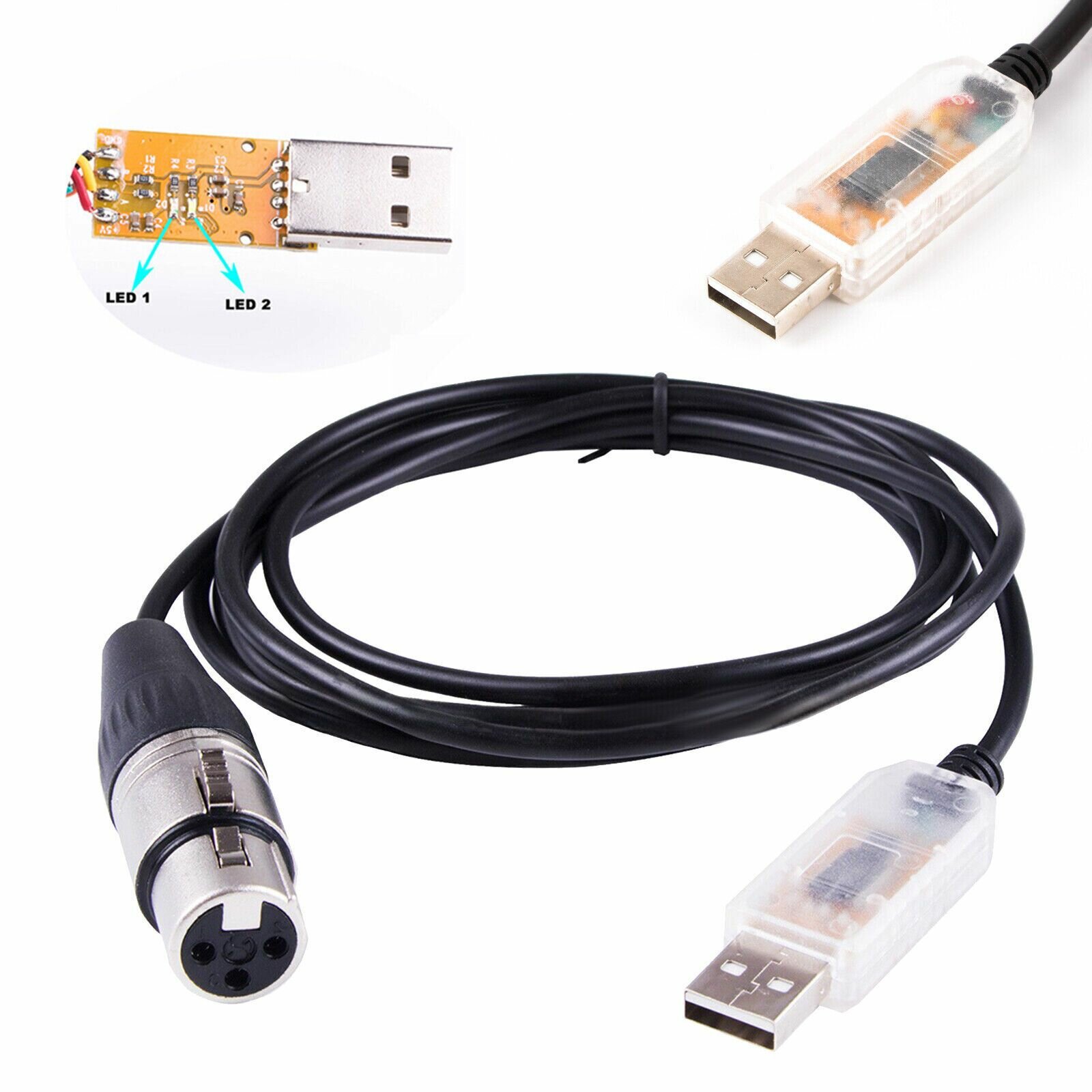 1 шт Адаптер интерфейса со светодиодной подсветкой Dmx512 Rs485 Usb на Dmx