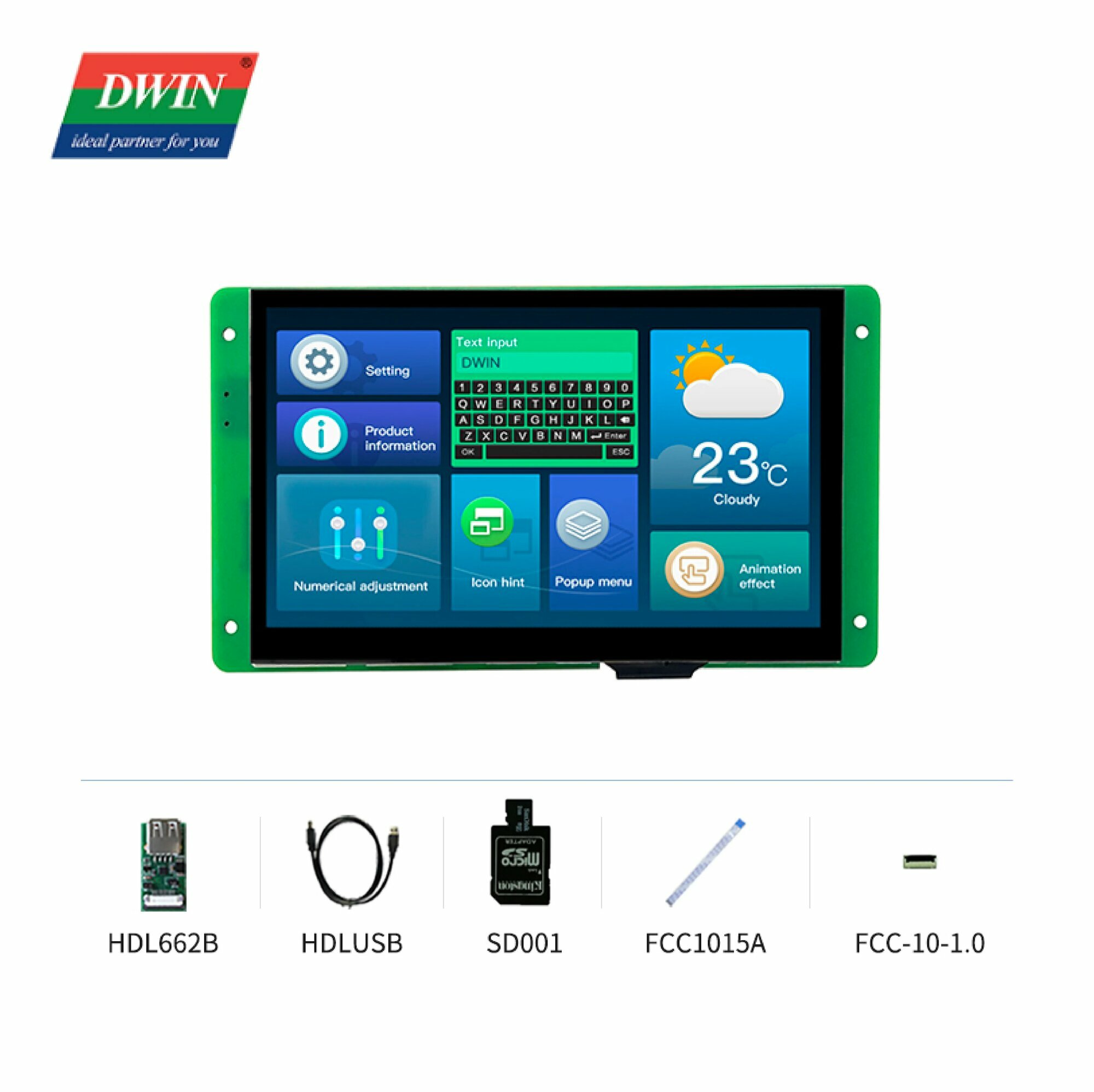 DWIN 7-дюймовый ЖК-дисплей DMG80480C070-04W CTP and Accessory