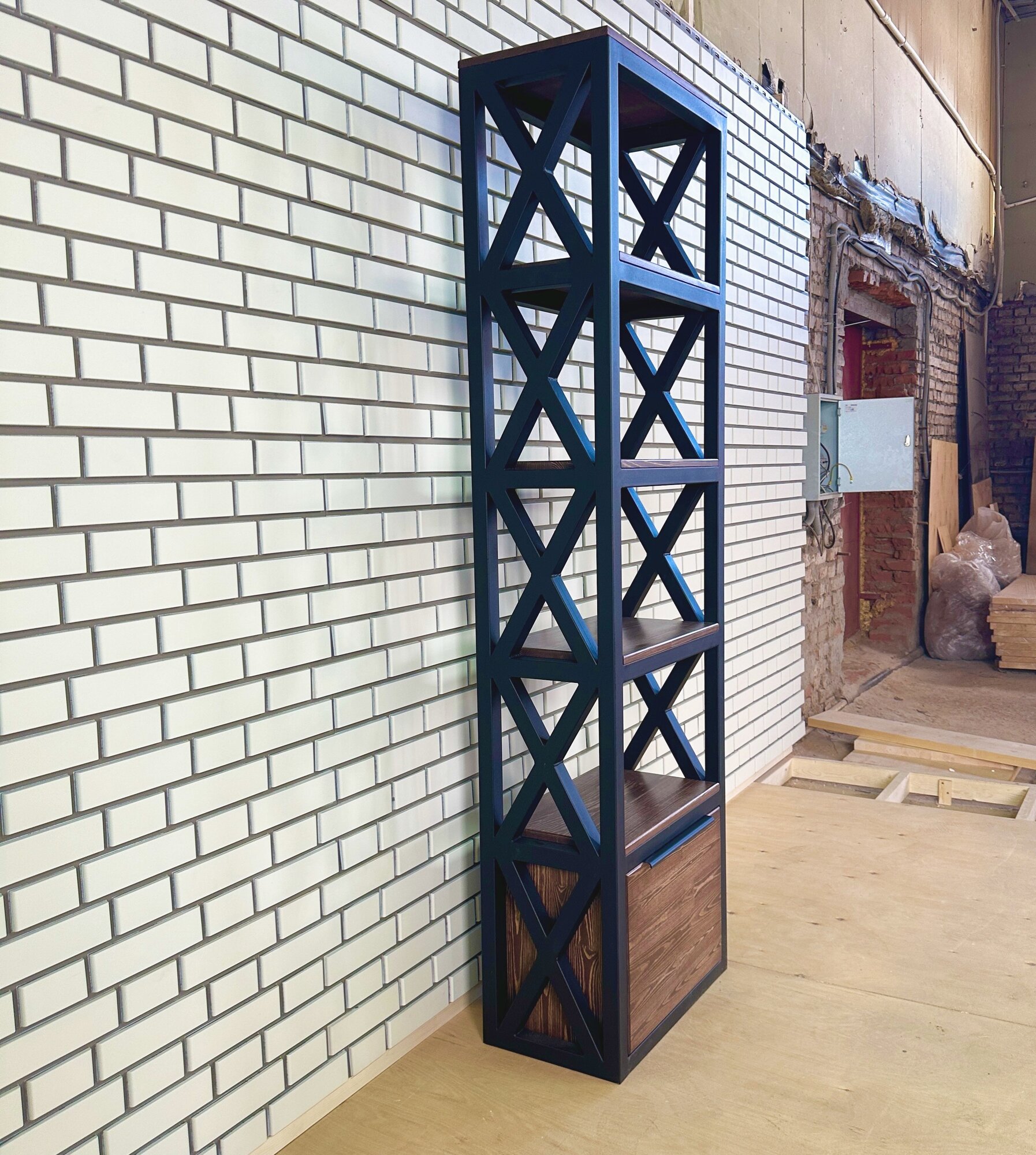 Стеллаж металлический , стеллаж лофт, стеллаж с ящиком , полки стеллаж , стеллаж для хранения