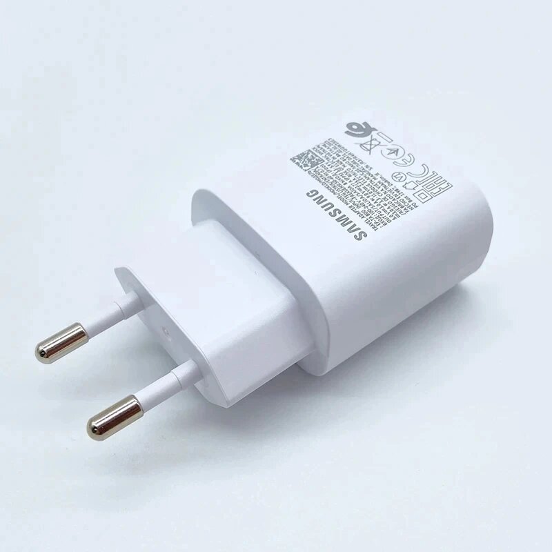 Супер быстрая зарядка Samsung 25 Вт Usb Type C, настенный адаптер питания Pd S25 White EU Charger