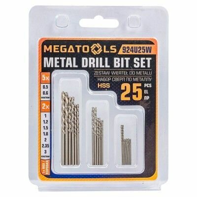 Сверла по металлу, набор 25 предметов MEGATOOLS