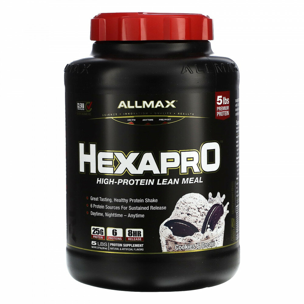 ALLMAX, Hexapro™, высокобелковая смесь для низкокалорийного питания, печенье и сливки, 2,27 кг (5 фунтов)