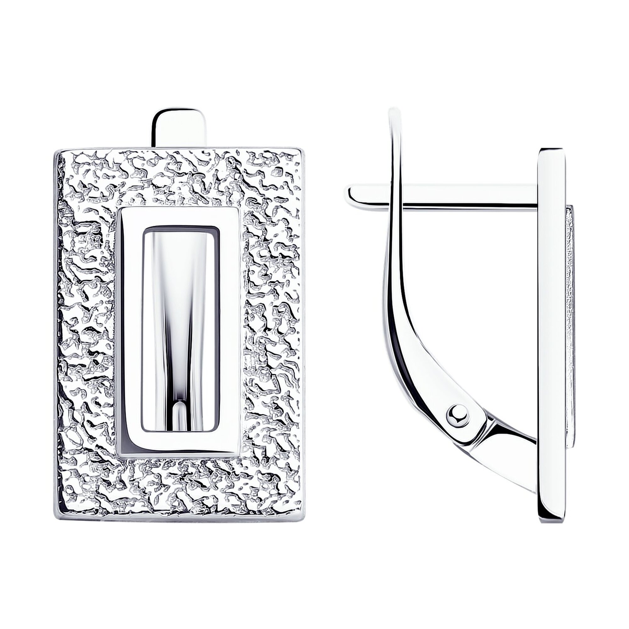 Серьги, серебро, 925 проба, родирование