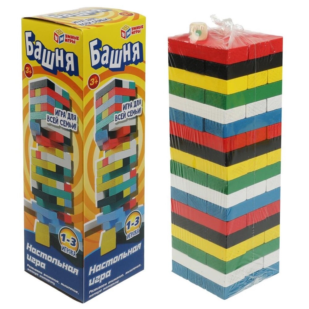 Настольная игра падающая деревянная Башня для детей