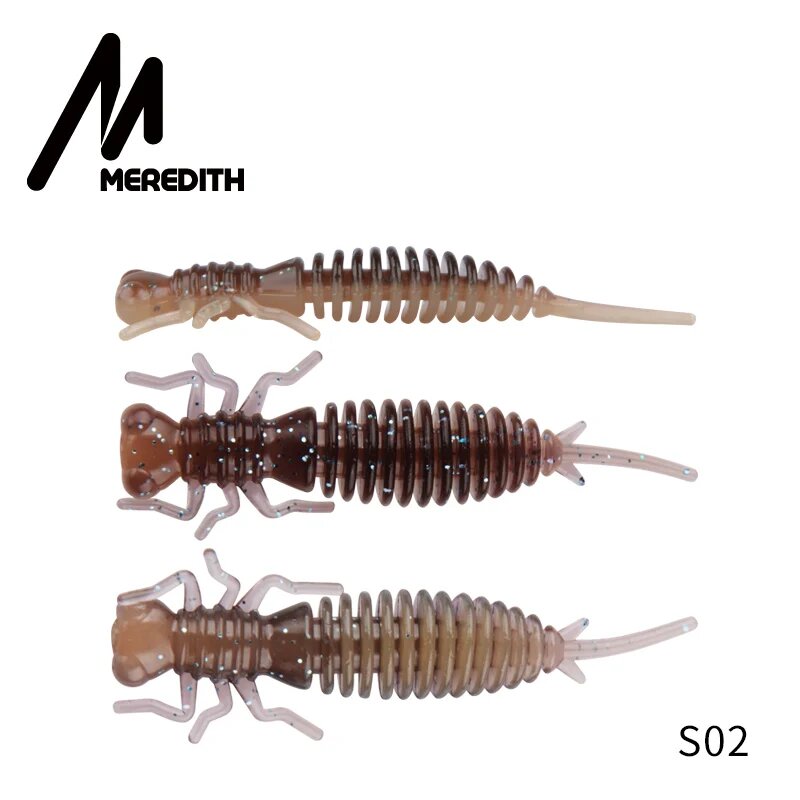 MEREDITH Larva Силиконовые приманки 50 мм, 62 мм, 85 мм Коричневый, 62mm 8pcs, S02