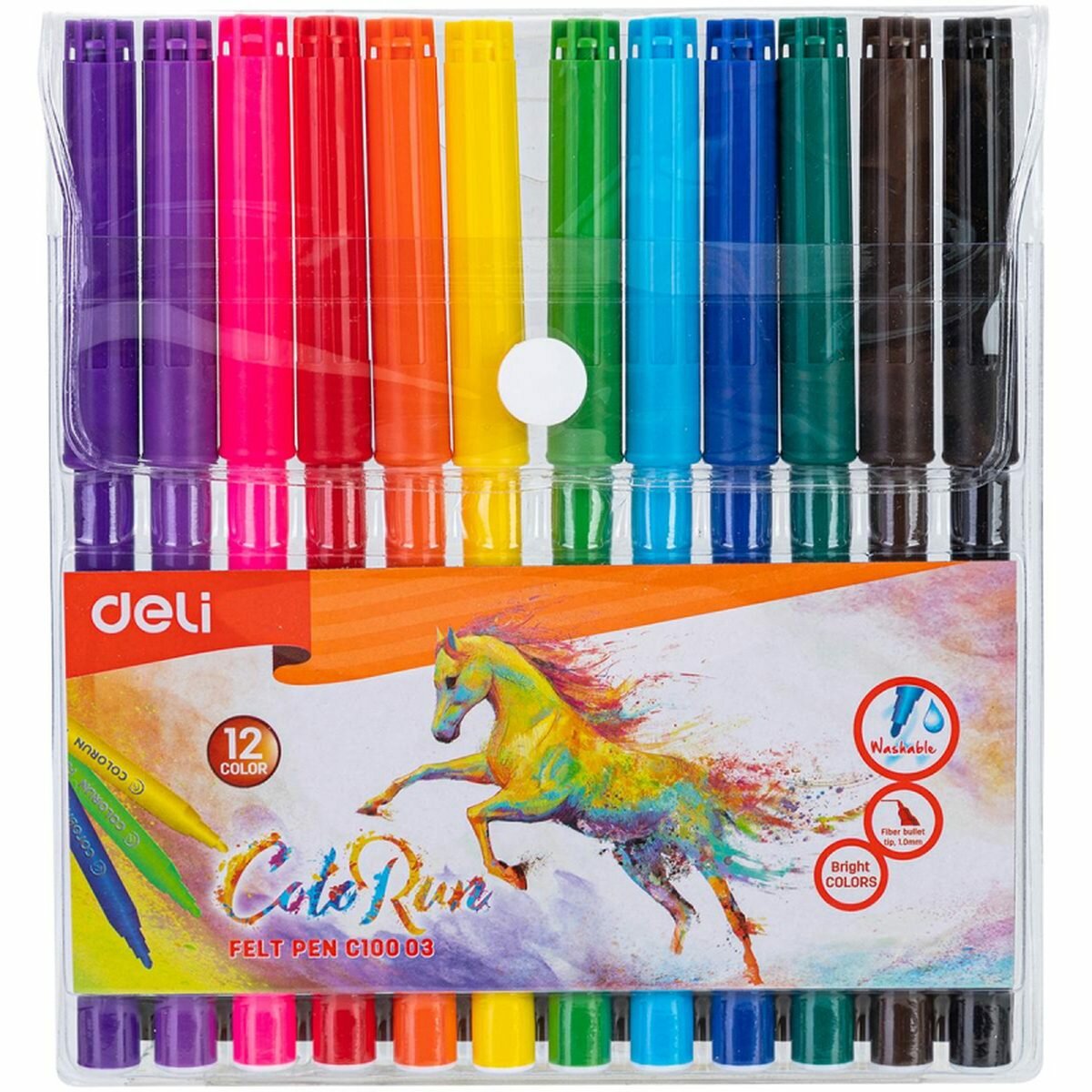 Набор фломастеров 12 цветов Deli ColoRun (линия 2мм), 144 уп.
