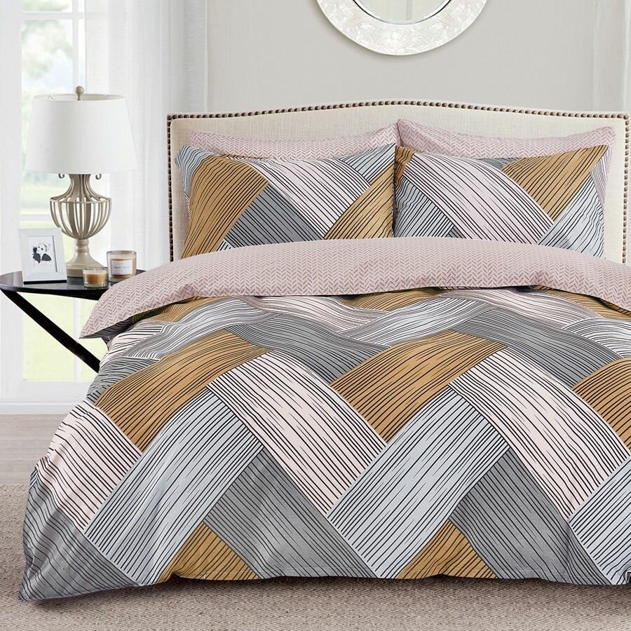 Постельное белье 1.5 спальное Cleo Pure Cotton комплект хлопок поплин