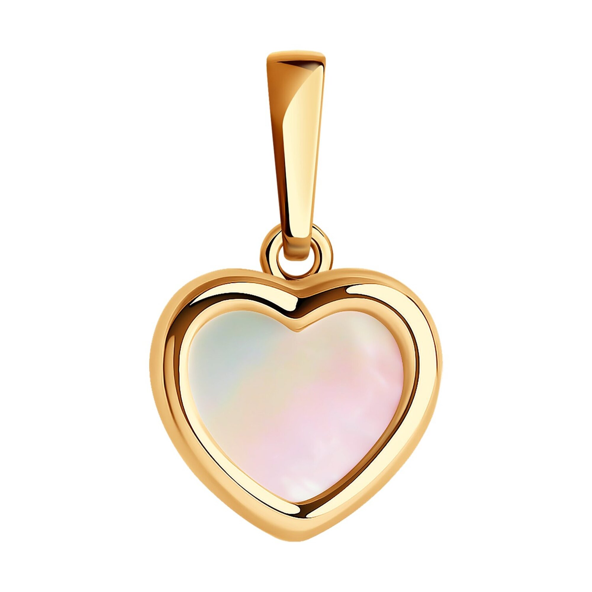 Подвеска Diamant online, красное золото, 585 проба, перламутр