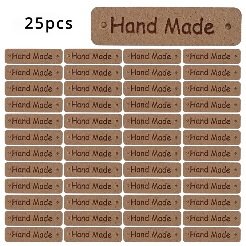 Кожаные этикетки для одежды 25/50 шт Коричневый, 25pcs I