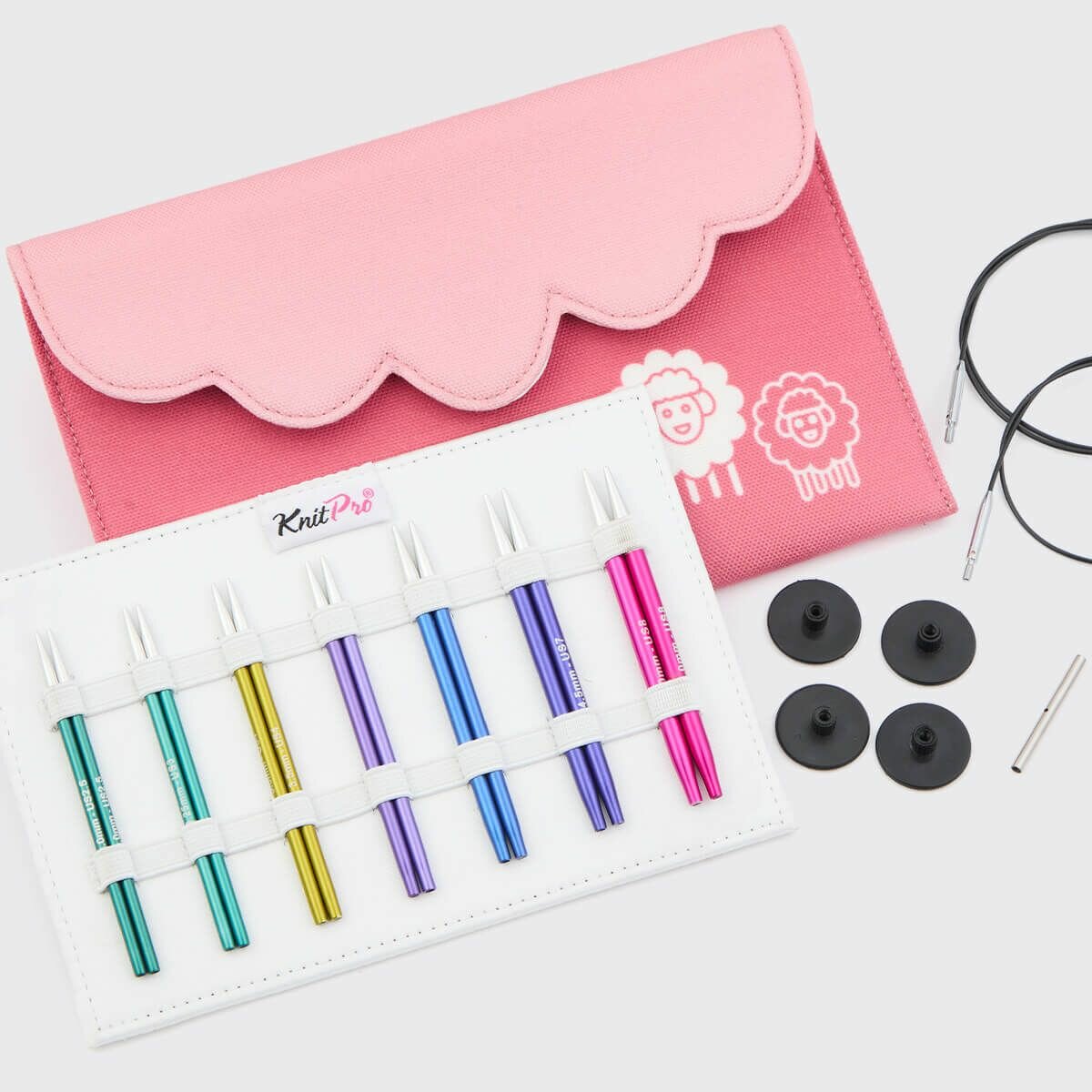 Спицы для вязания KnitPro "Zing", Midi, акриловые съемные, 10 см