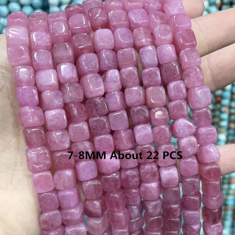 Бусины из клубничного кварца SYSRXLR Фиолетовый, 7-8MM About 22 PCS