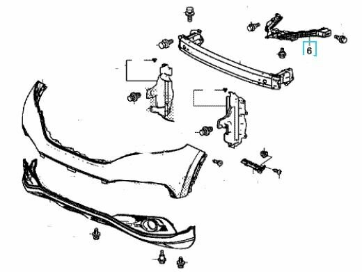 Балка, прав. угол передн. бампера; верхн. (Оригинал)